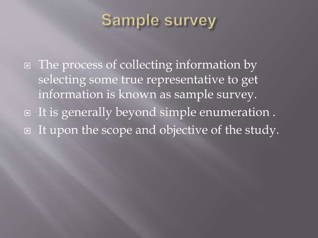 Presentation on census survey and sample survey | PPTX | Science