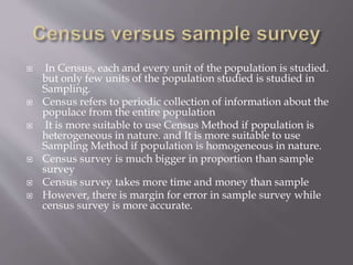 Presentation on census survey and sample survey | PPTX