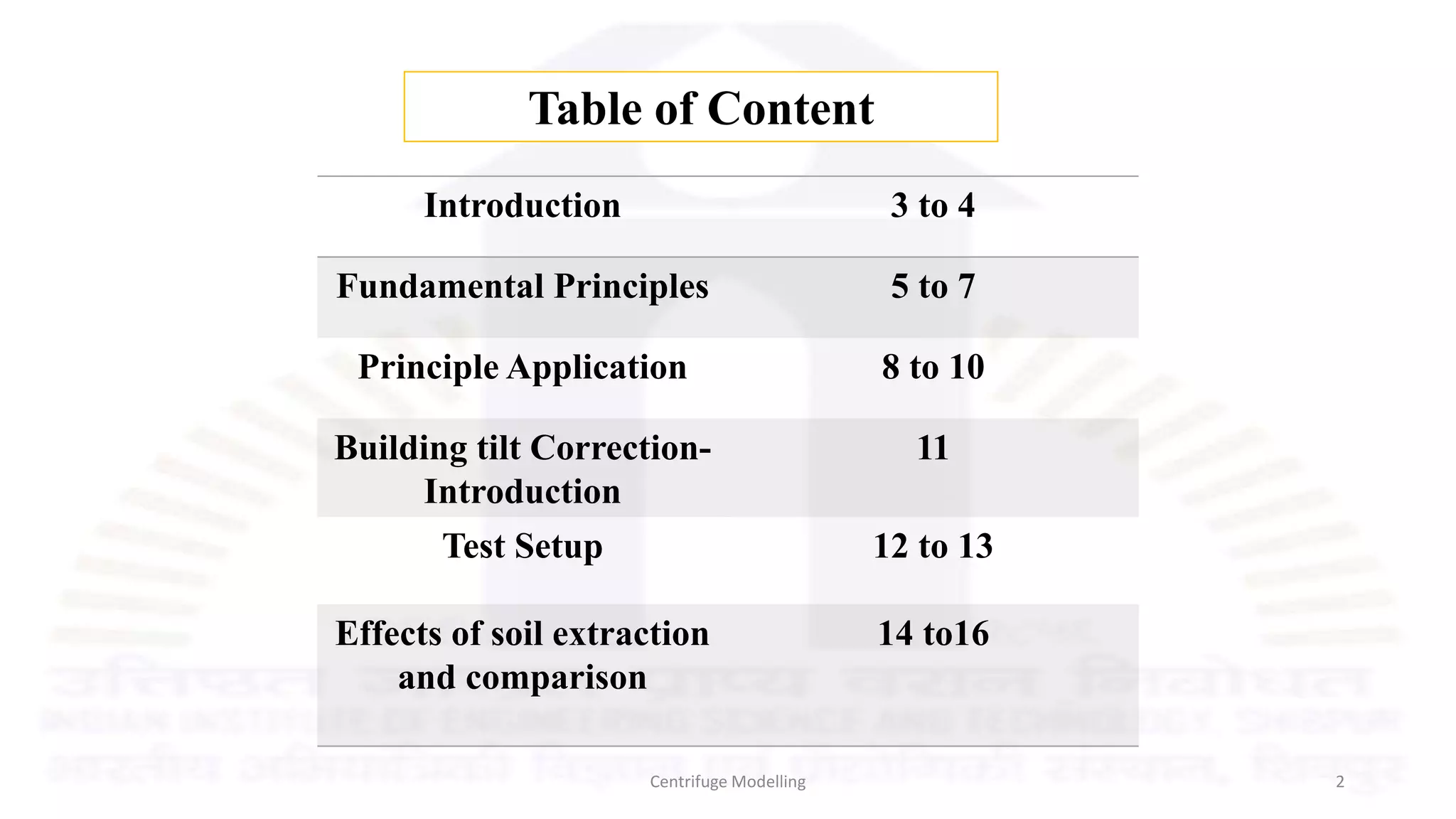 Presentation On Centrifuge Modelling For Building Tilt Correction Ppt