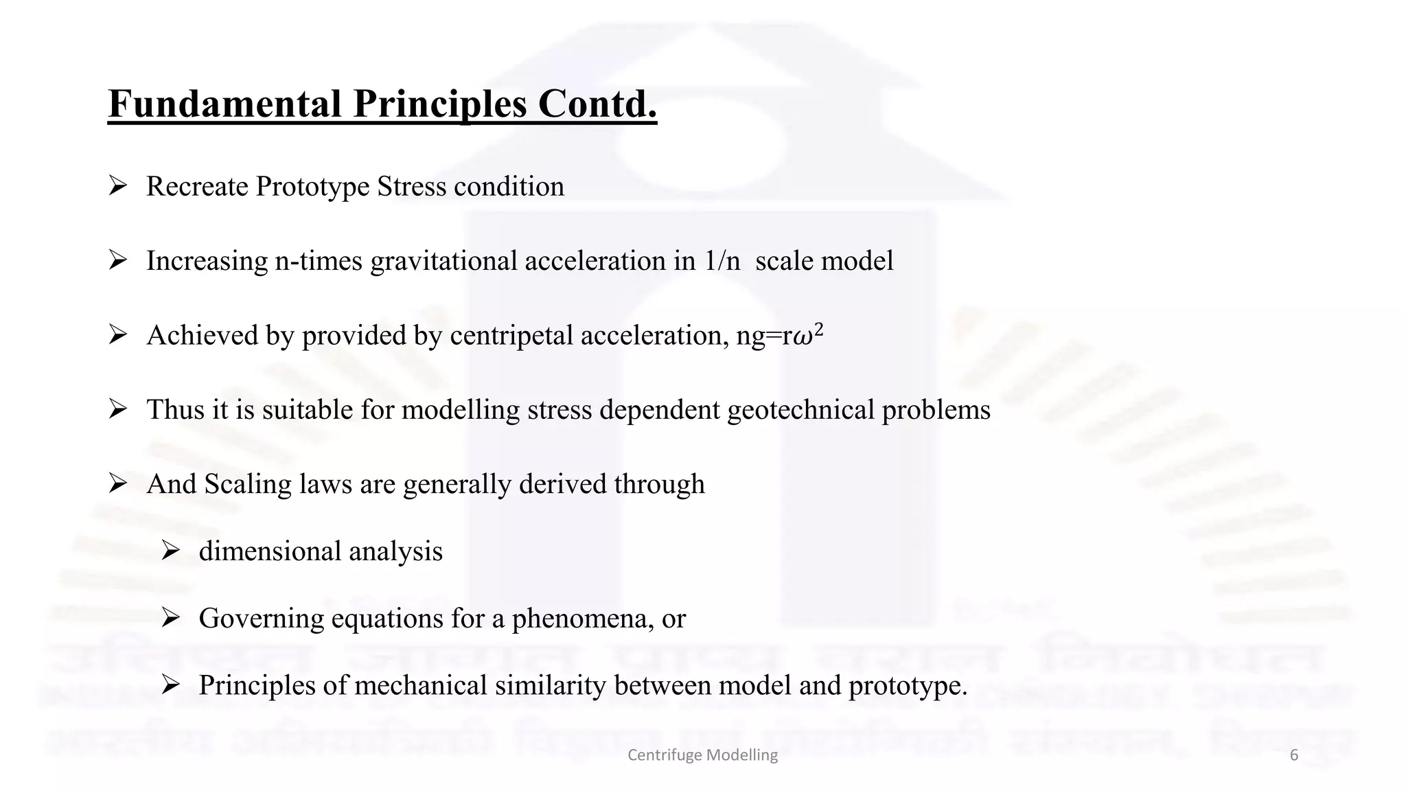 Presentation On Centrifuge Modelling For Building Tilt Correction Ppt