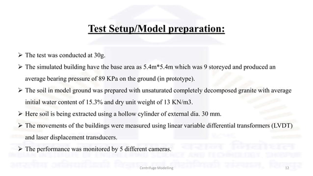 Presentation On Centrifuge Modelling For Building Tilt Correction Ppt
