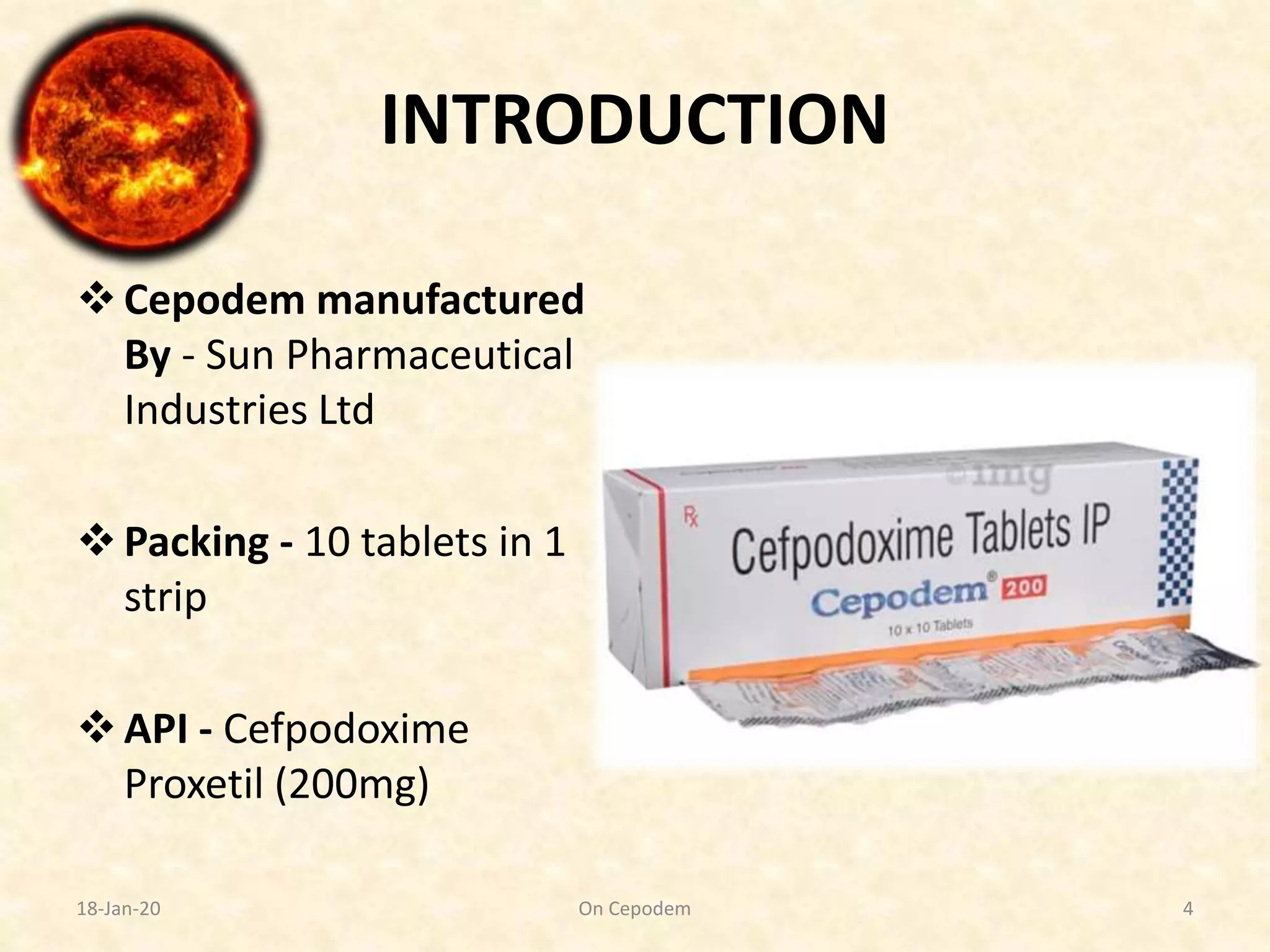 Presentation on Cepodem ( Cefpodoxime ) | PPTX