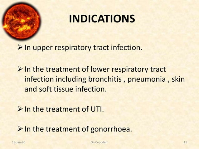 Presentation on Cepodem ( Cefpodoxime ) | PPTX | Infectious Diseases ...