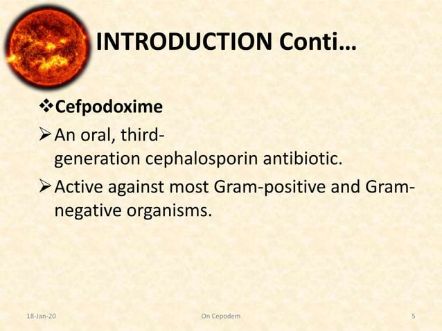 Presentation on Cepodem ( Cefpodoxime ) | PPTX | Infectious Diseases ...