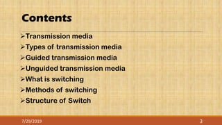 Presentation on Transmission Media & Switching | PDF
