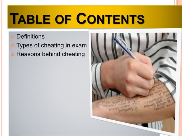 Presentation on cheating in exam | PPTX | Educational Assessment ...