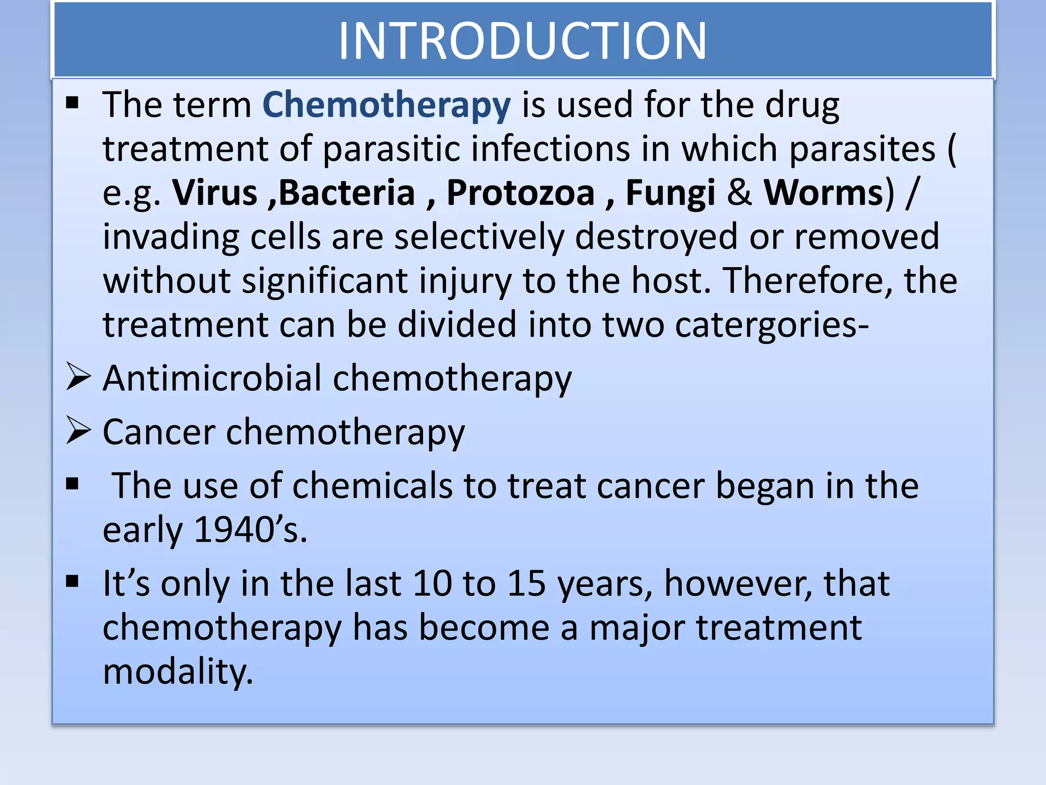 Presentation on chemotherapy and medicines. | PPTX