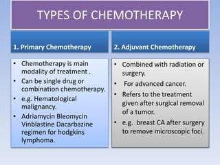 Presentation on chemotherapy and medicines. | PPTX