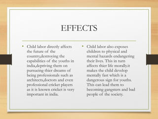 Presentation on child labour | PPT