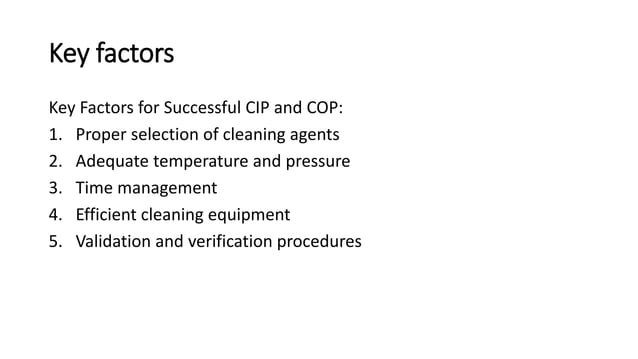 Presentation on CIP & COP process in Food Manufacturing Facilities.pptx ...