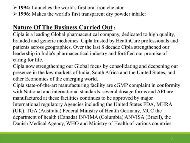 Cipla ppt presentation By Ajit R. Kulkarni | PPTX