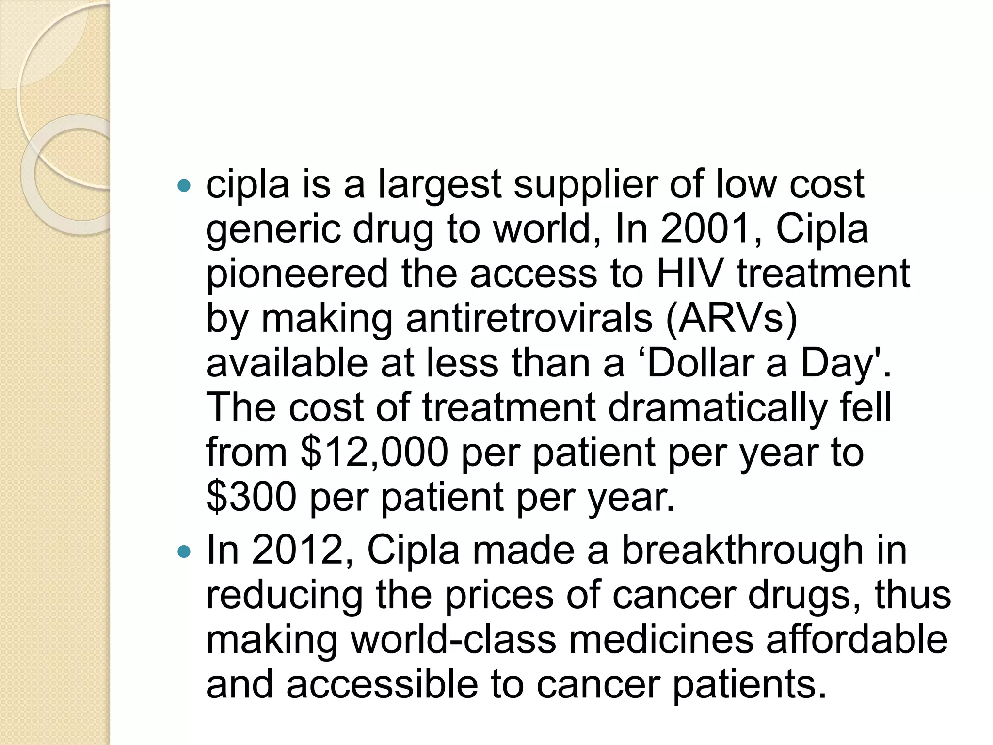 Presentation on cipla project | PPTX