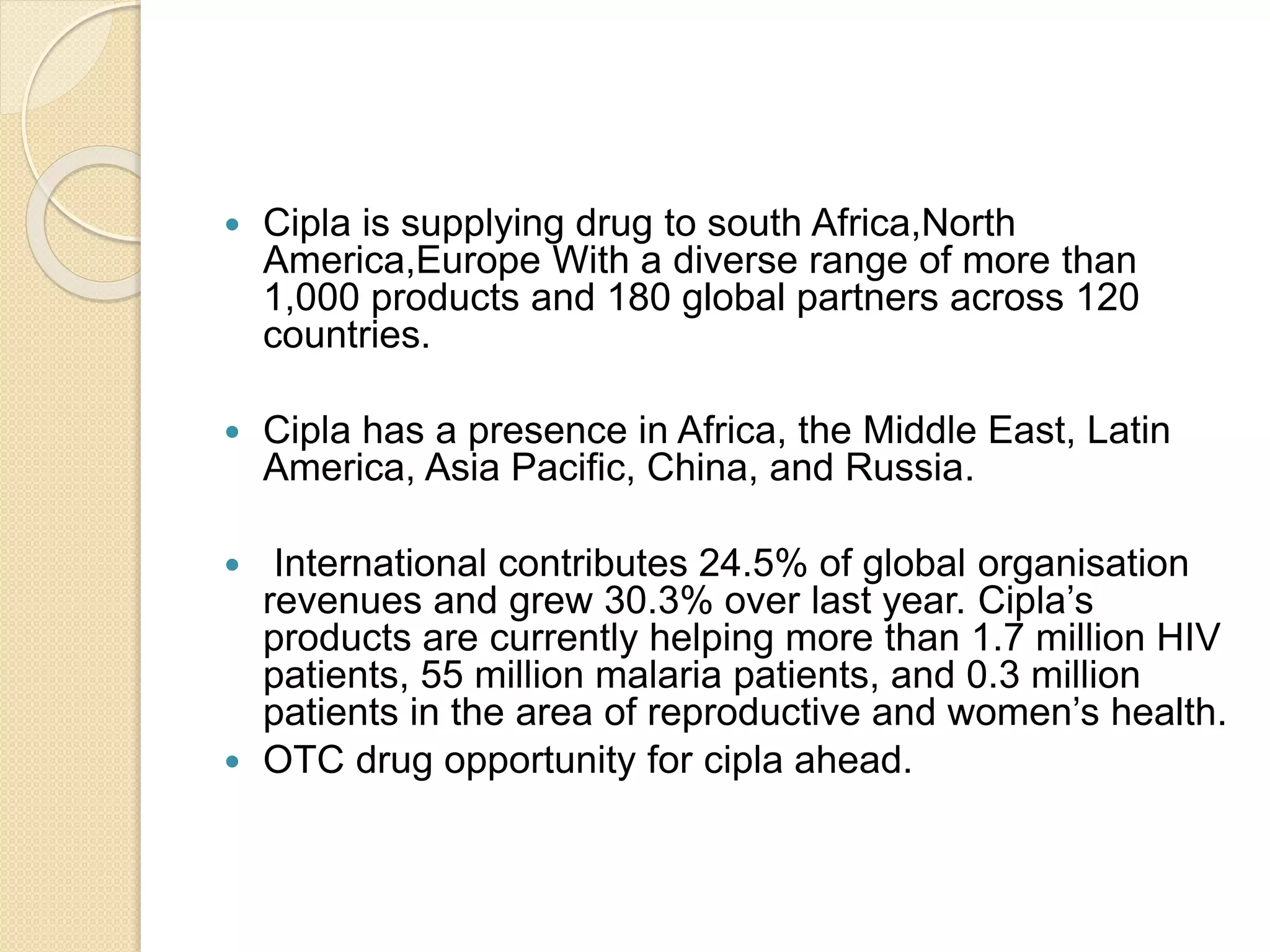 Presentation on cipla project | PPTX