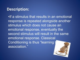 Presentation on classical conditioning | PPTX