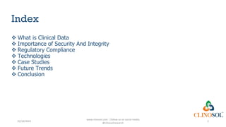 Clinical data security and Integrity in Clinical Research | PDF