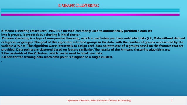 Presentation on K-Means Clustering | PPTX | Computing | Technology & Computing