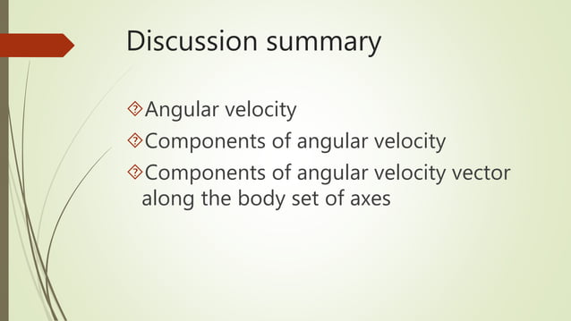 Presentation on components of angular velocity vector along the body ...