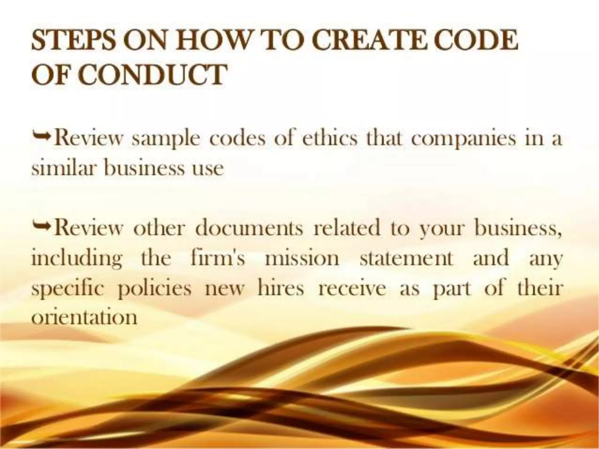 Presentation on code of conduct | PPTX