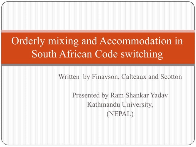 Presentation on code switching | PPTX
