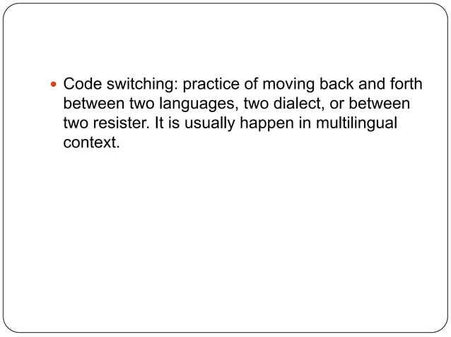 Presentation on code switching | PPTX