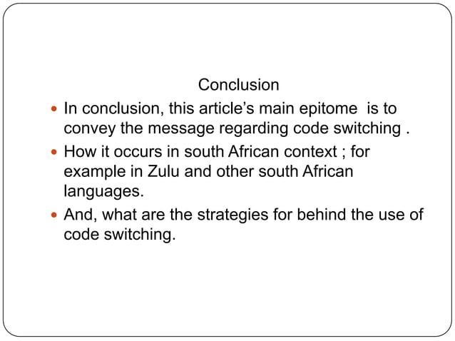 Presentation on code switching | PPTX