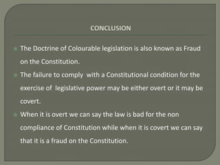 Presentationon colourable legislation | PPTX