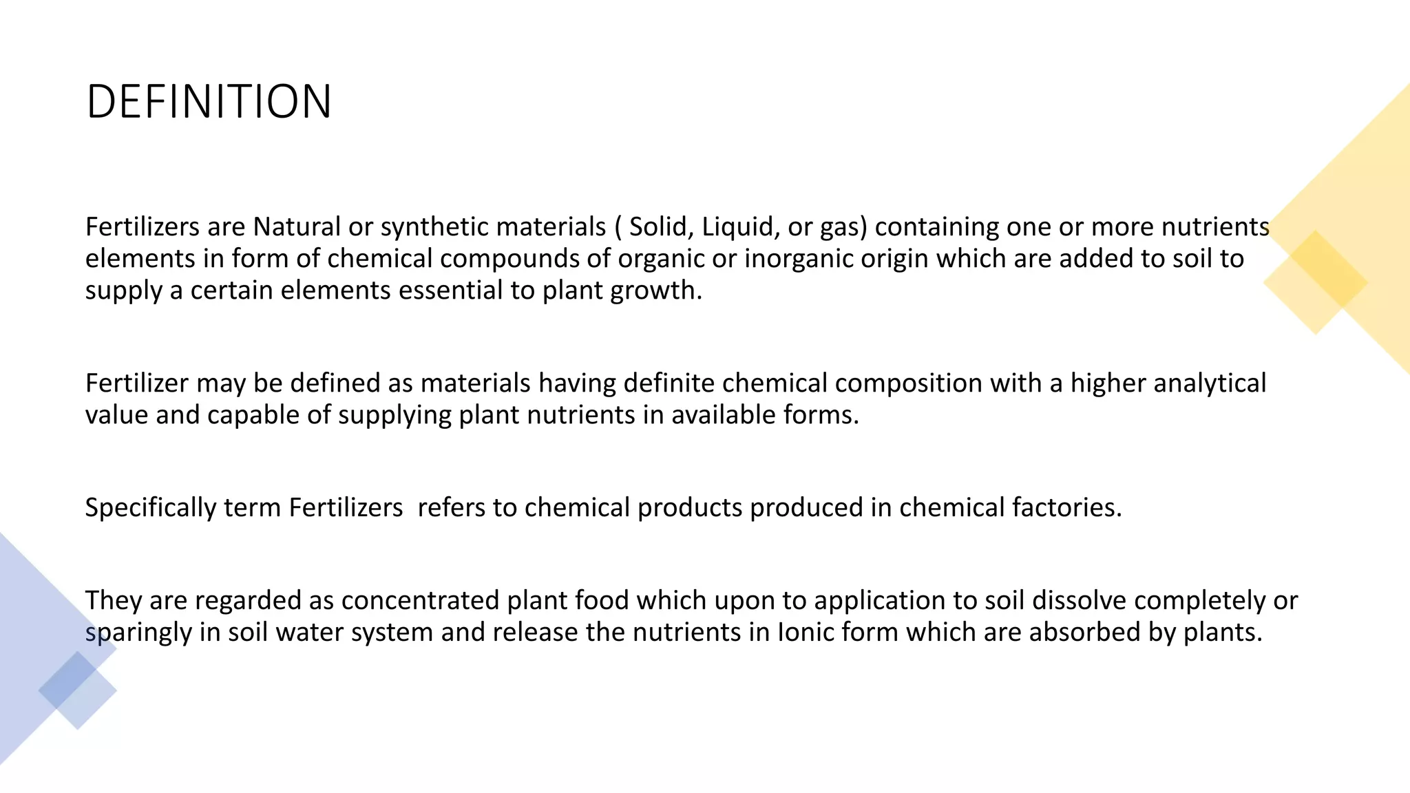 PRESENTATION ON COMMERCIAL FERTILIZERS | PPTX