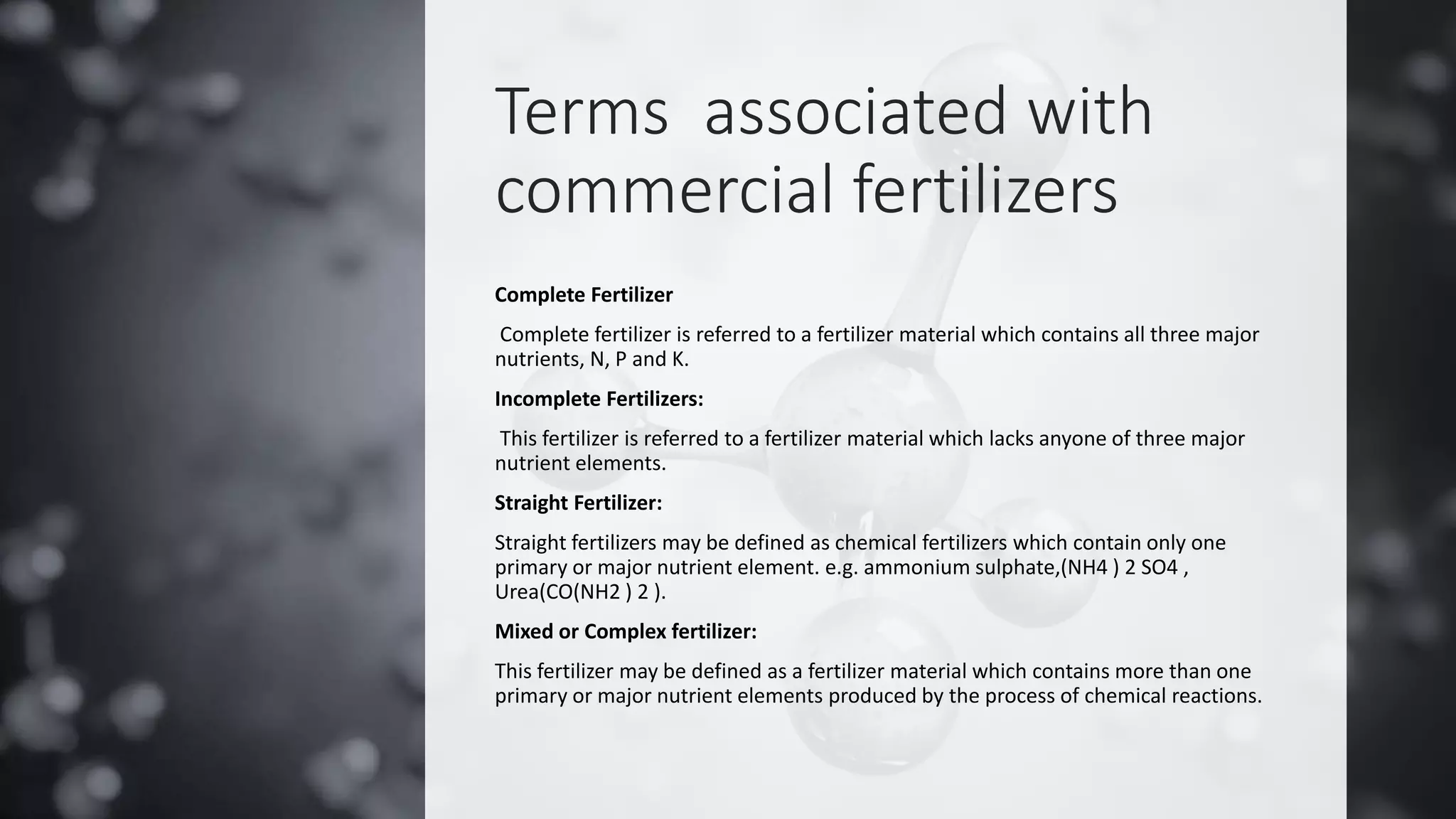 PRESENTATION ON COMMERCIAL FERTILIZERS | PPTX