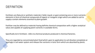 PRESENTATION ON COMMERCIAL FERTILIZERS | PPT