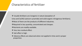 PRESENTATION ON COMMERCIAL FERTILIZERS | PPT