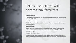 PRESENTATION ON COMMERCIAL FERTILIZERS | PPT