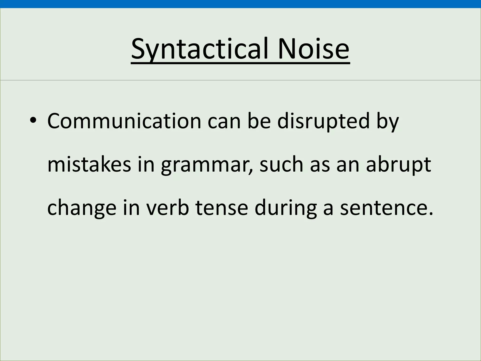 Presentation on communication noise | PPTX