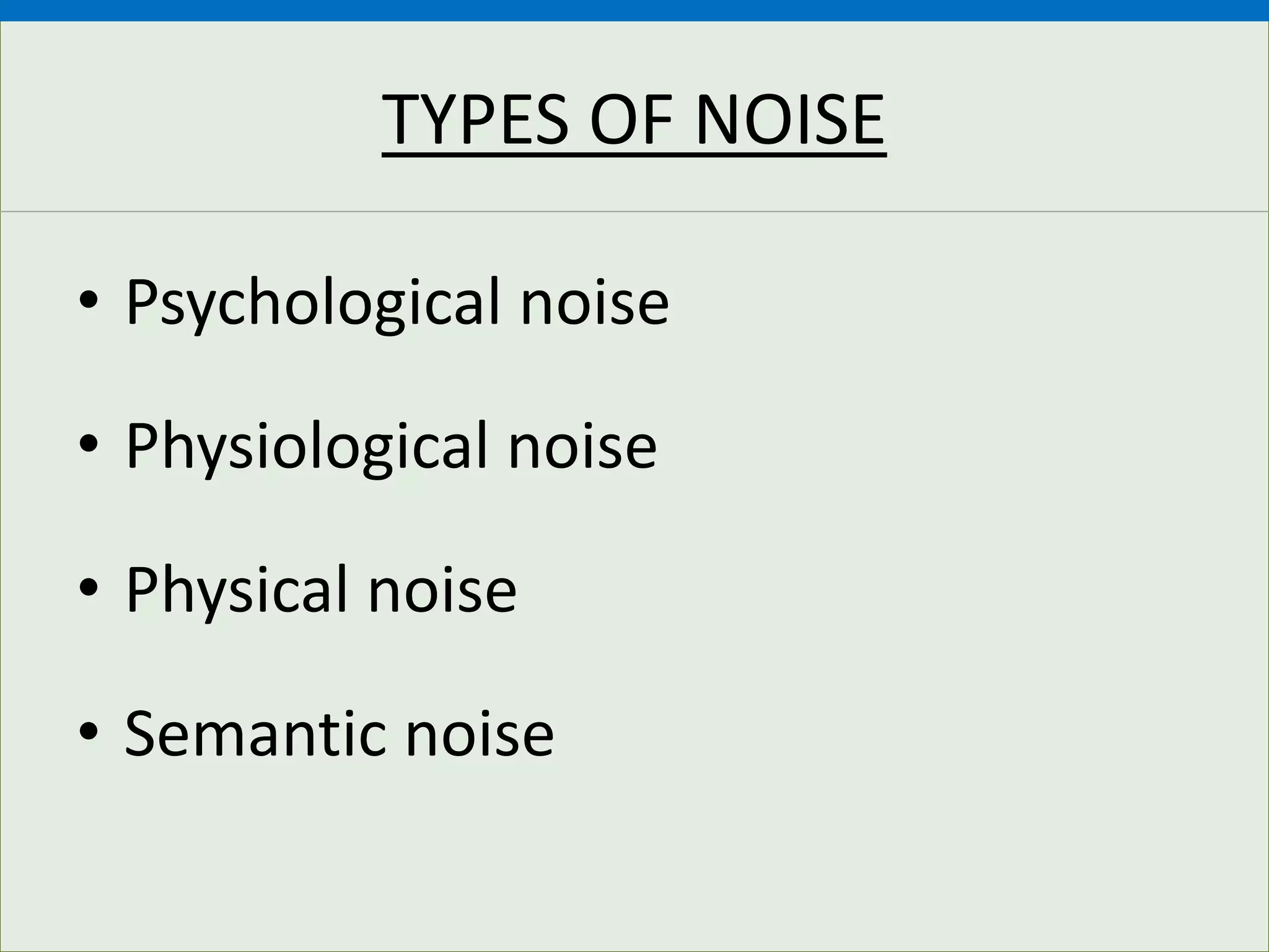 Presentation on communication noise | PPTX