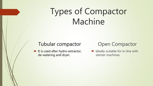 Fabric Compacting Process and Compacting Machines | PPTX