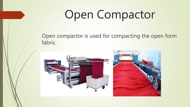Fabric Compacting Process and Compacting Machines | PPTX