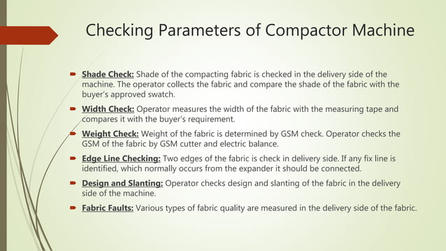 Fabric Compacting Process and Compacting Machines | PPTX