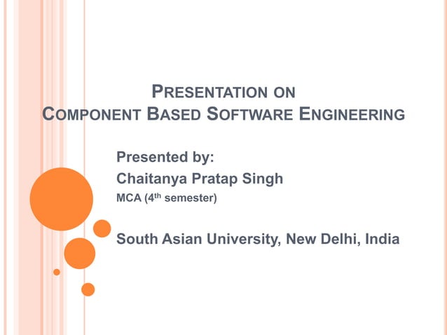 Presentation on component based software engineering(cbse) | PPTX