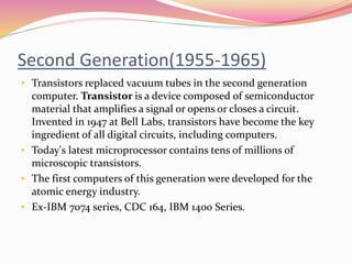 Presentation on computer generation | PPTX