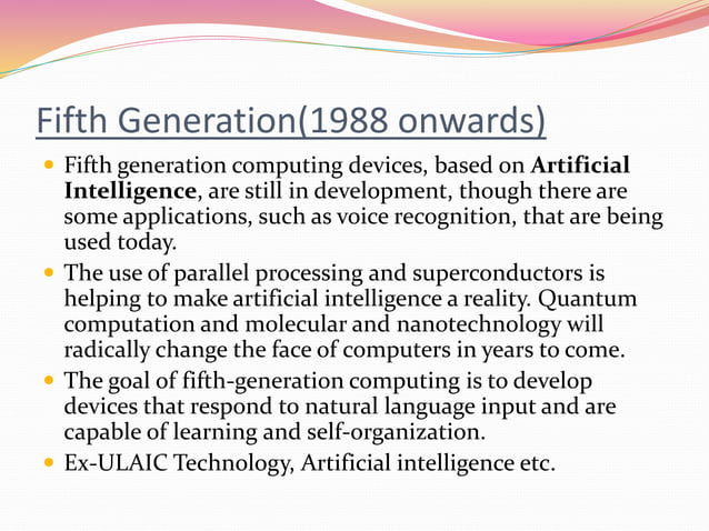 Presentation on computer generation | PPTX