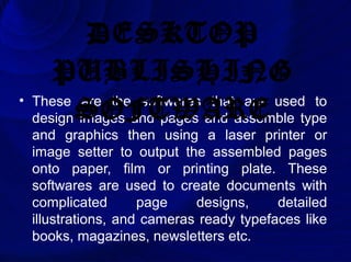 Presentation on computer softwares | PPT | Databases | Computer Software and Applications