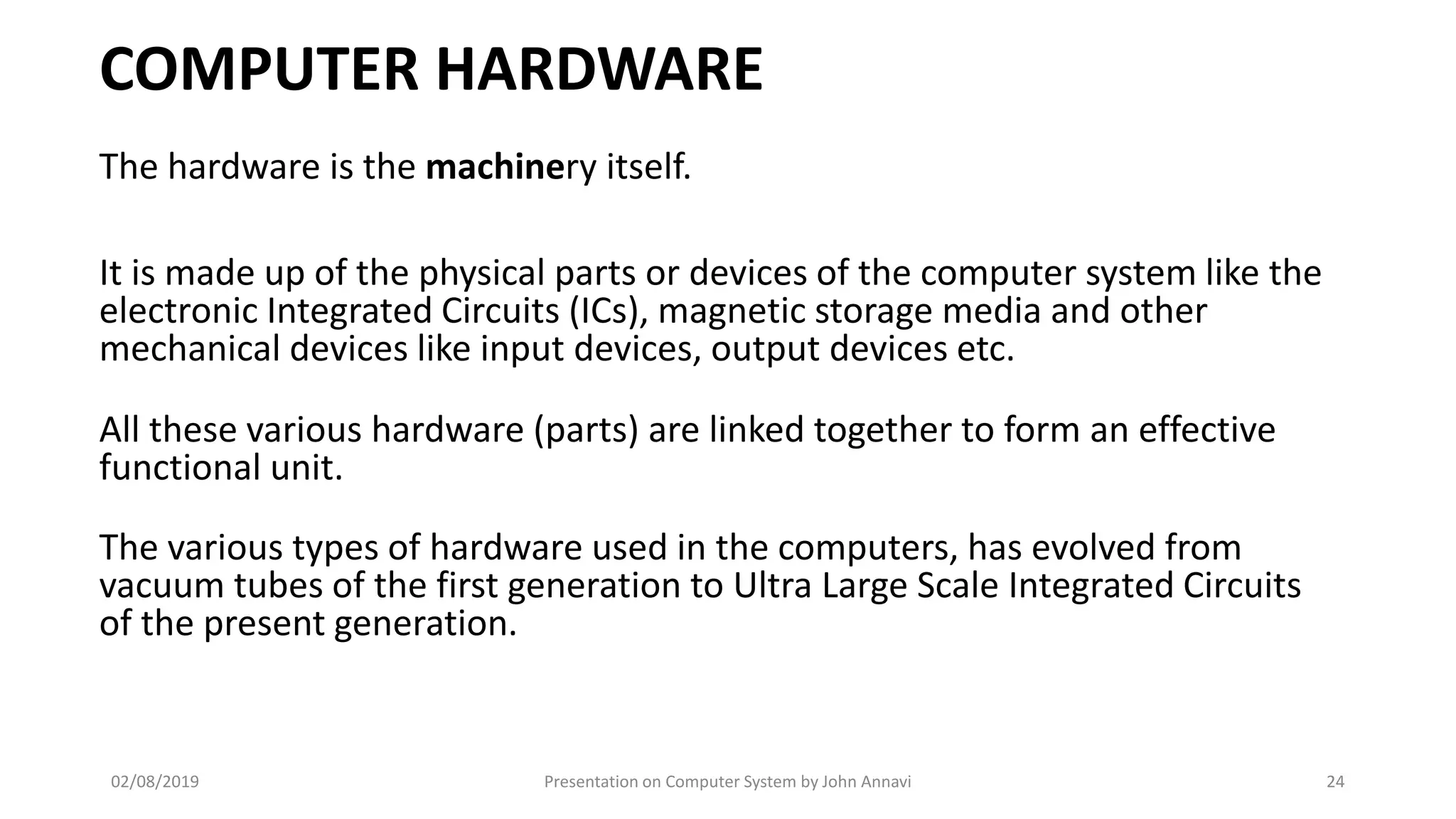 Presentation on computer system | PPTX
