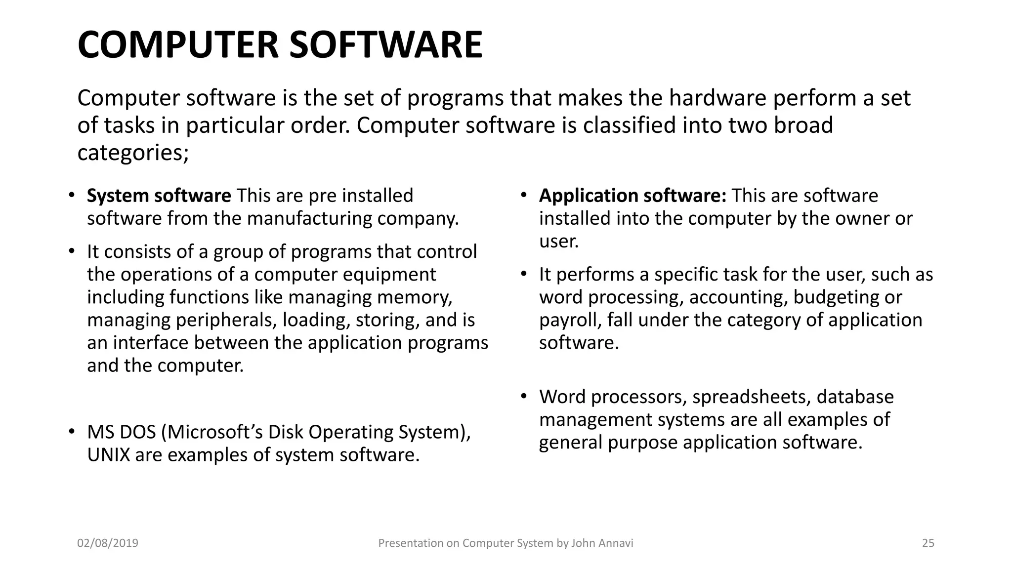 Presentation on computer system | PPTX