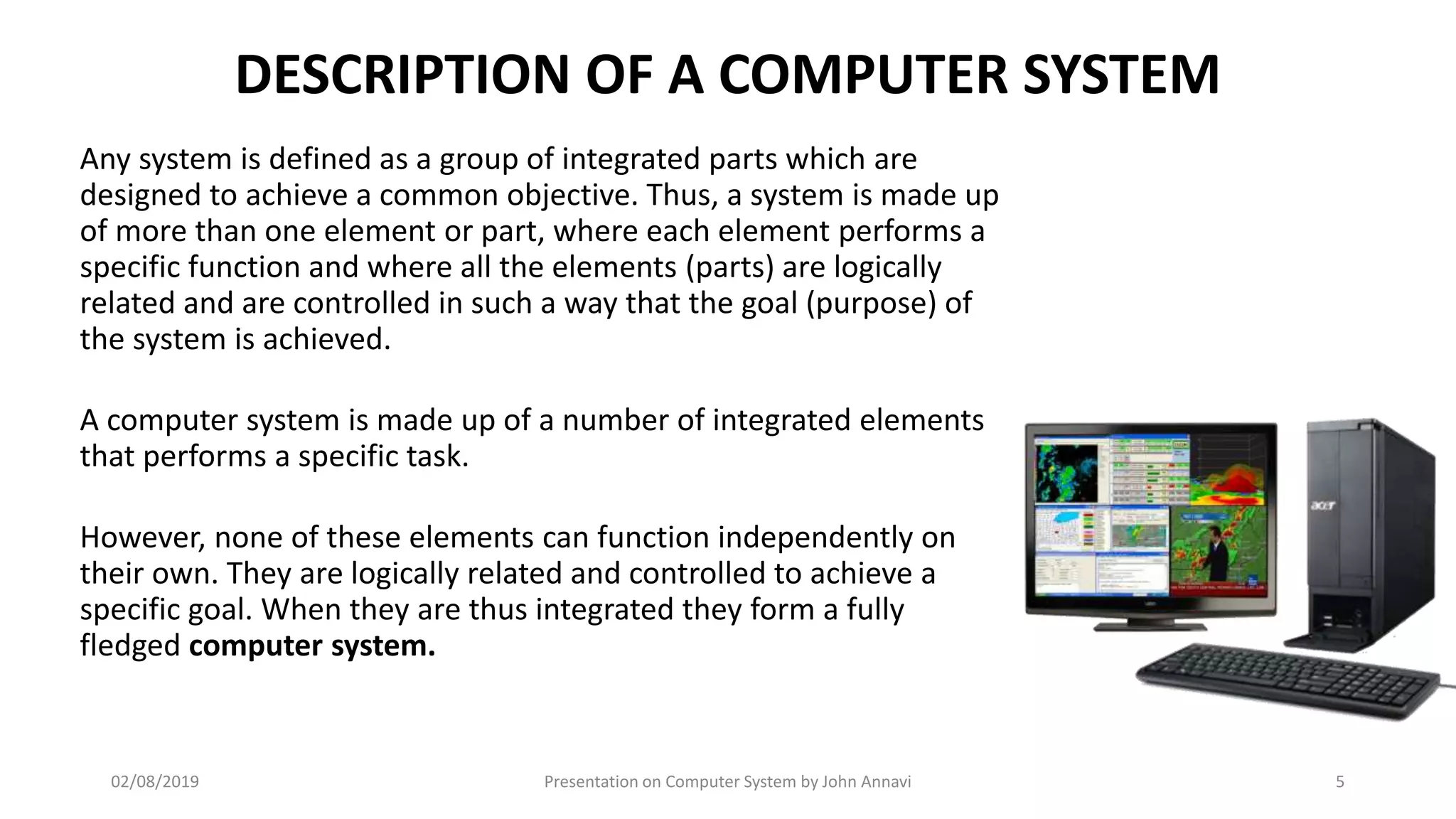 Presentation on computer system | PPTX