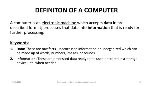Presentation on computer system | PPTX