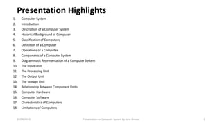 Presentation on computer system | PPTX