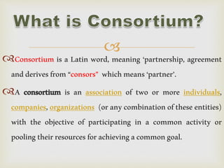 Presentation on concept, need, issues and scope of library consortium | PPT