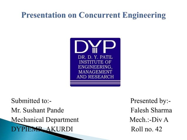 Presentation On Concurrent Engineering Pptx