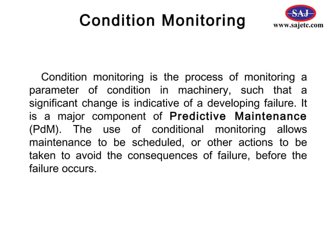 Presentation On Condition Monitoring Technology Ppt Physics Science