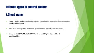 Presentation on control panel in web hosting | PPTX