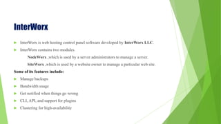 Presentation on control panel in web hosting | PPTX | Web Hosting ...